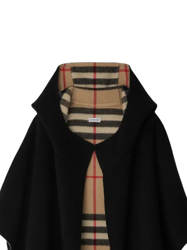Burberry Hooded Cashmere Cape - Black