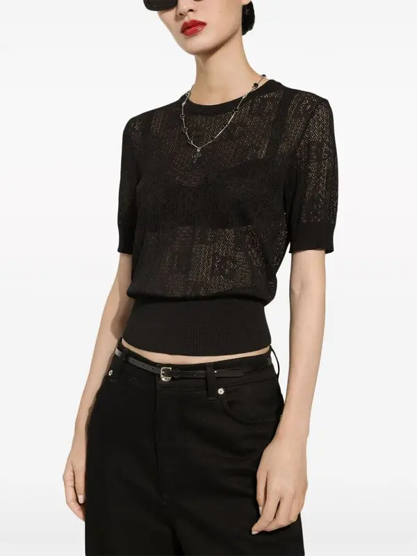 Dolce & Gabbana Monogram Jacquard Knit Top