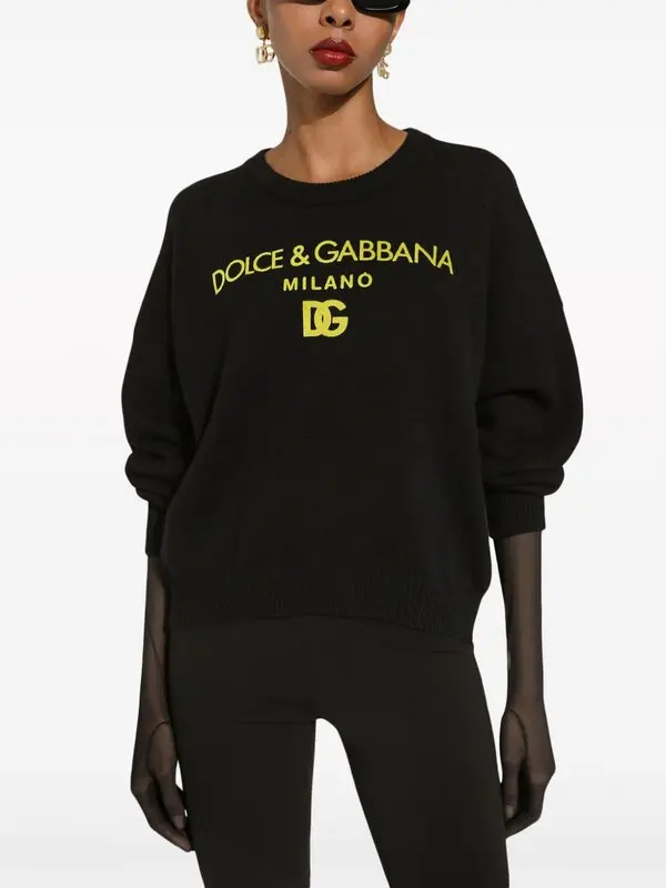 Dolce & Gabbana Logo-print Cashmere Jumper - Black
