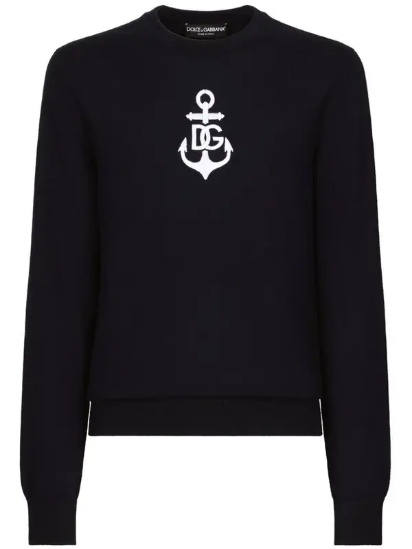 Dolce & Gabbana Logo-embroidered Virgin Wool Jumper