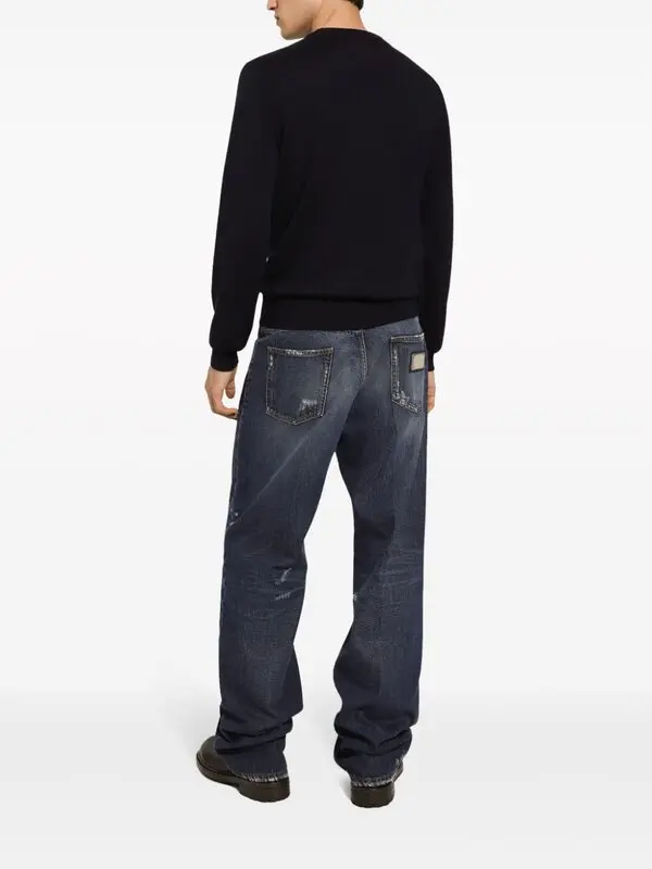 Dolce & Gabbana Logo-embroidered Virgin Wool Jumper