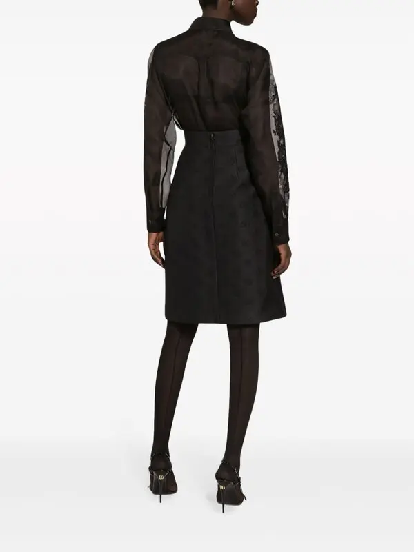 Dolce & Gabbana Lace-appliqué Silk-blend Shirt