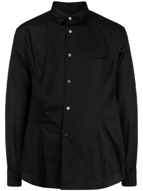 Comme Des Garçons Spread-collar Cotton Shirt - Black
