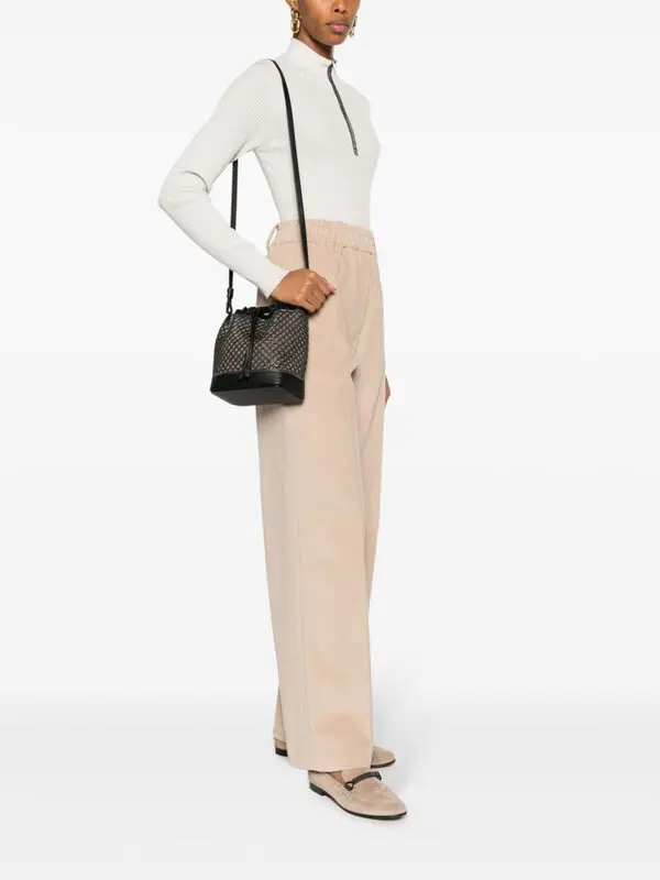 Brunello Cucinelli Monili Chain-embellished Bucket Bag - Black