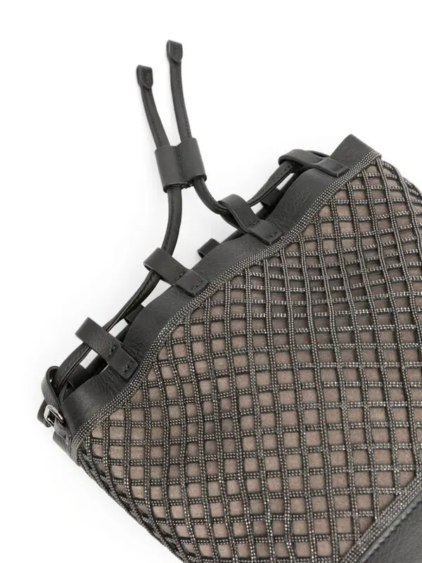 Brunello Cucinelli Monili Chain-embellished Bucket Bag - Black