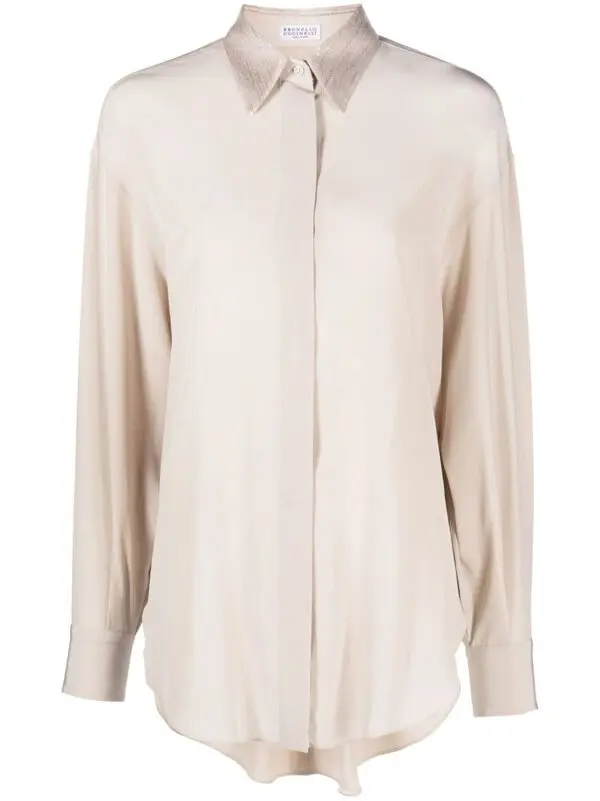 Brunello Cucinelli Sequin Detailing Silk Shirt