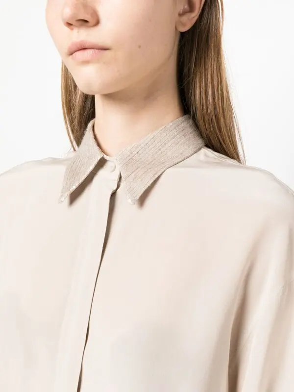 Brunello Cucinelli Sequin Detailing Silk Shirt