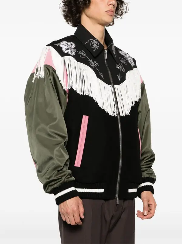 Dsquared2 Frayed-trim Bomber Jacket