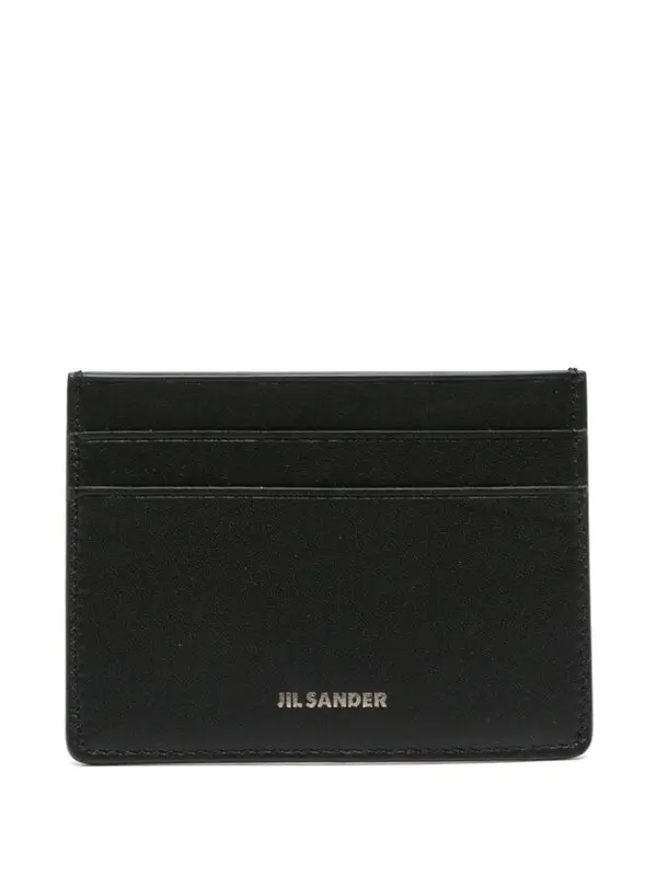 JIL SANDER Logo-stamp Leather Cardholder - Black