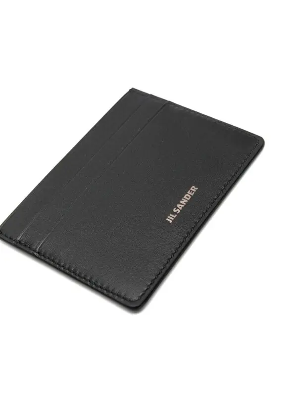 JIL SANDER Logo-stamp Leather Cardholder - Black