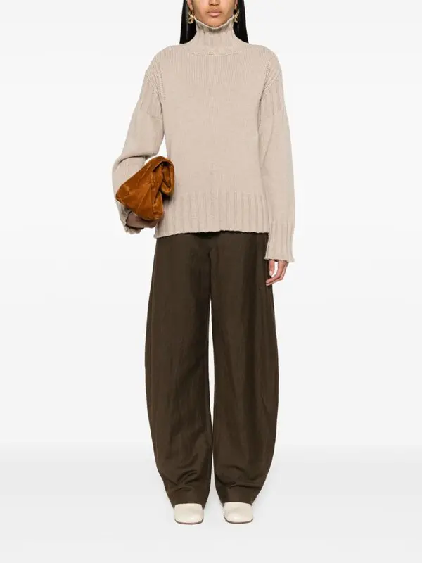 JIL SANDER Roll-neck Cashmere Jumper - Neutrals