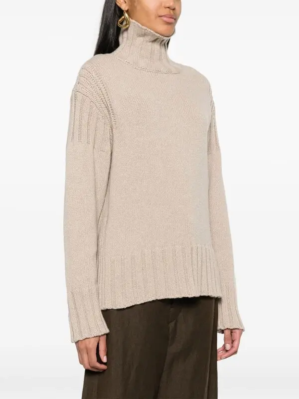 JIL SANDER Roll-neck Cashmere Jumper - Neutrals