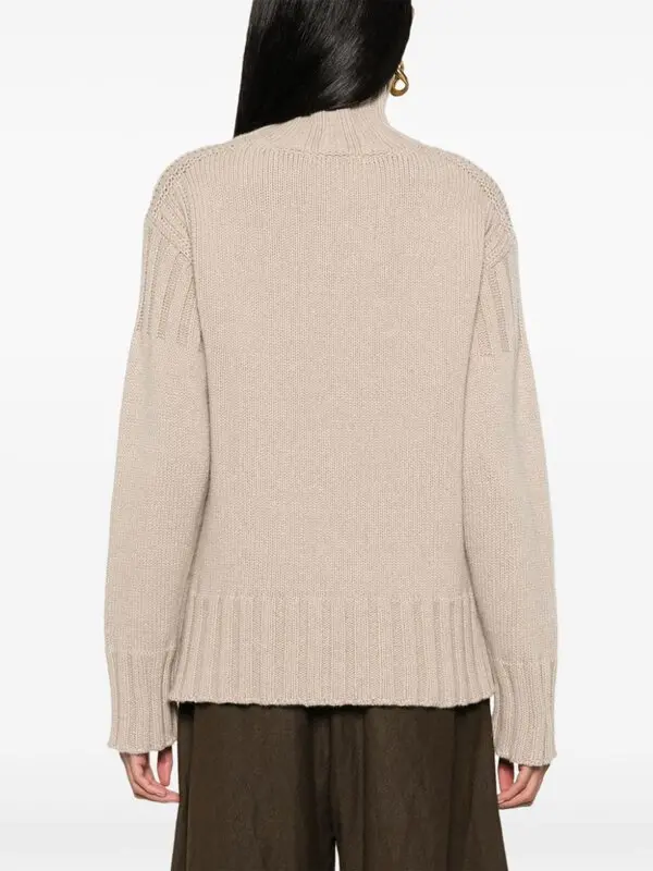 JIL SANDER Roll-neck Cashmere Jumper - Neutrals
