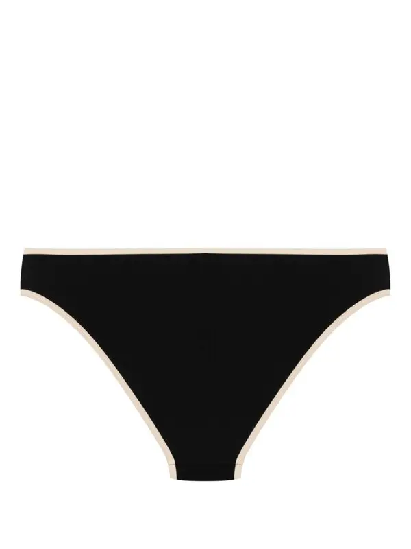 TOTEME Striped-edge Bikini Bottoms - Black