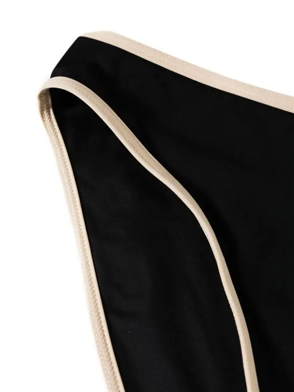 TOTEME Striped-edge Bikini Bottoms - Black