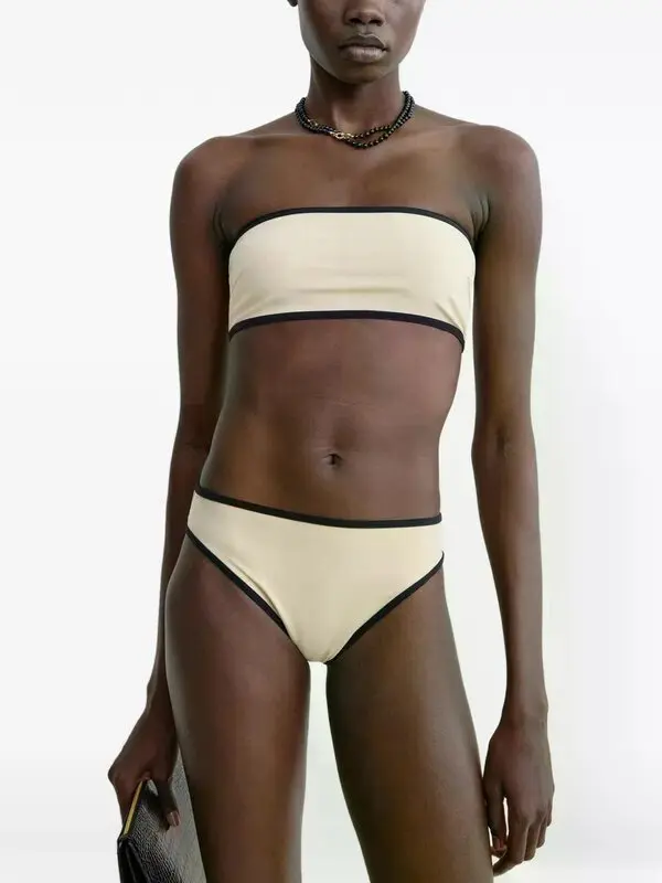 TOTEME Striped-edge Bikini Bottom - Neutrals