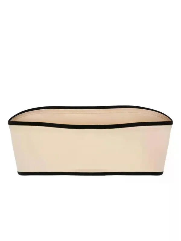 TOTEME Striped Edge Strapless Bikini Top - Neutrals