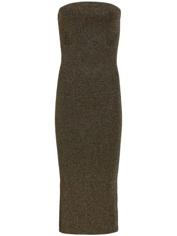 Khaite The Rumer Ribbed-knit Midi Dress - Green