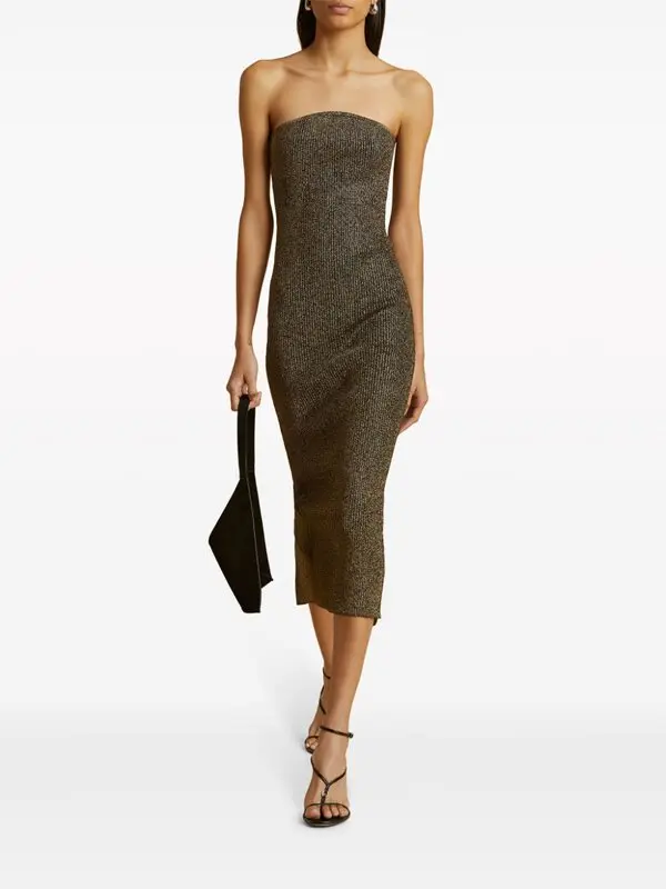 Khaite The Rumer Ribbed-knit Midi Dress - Green