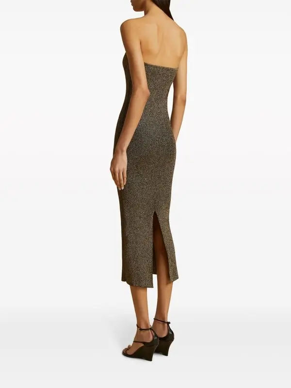 Khaite The Rumer Ribbed-knit Midi Dress - Green