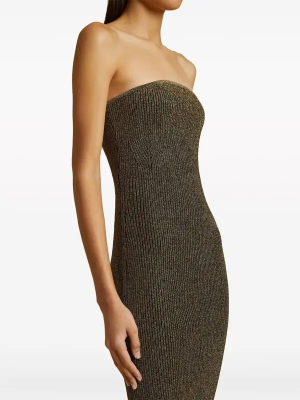 Khaite The Rumer Ribbed-knit Midi Dress - Green