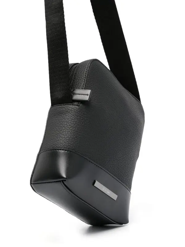 Calvin Klein Pebbled-texture Shoulder Bag With Logo Plaque
