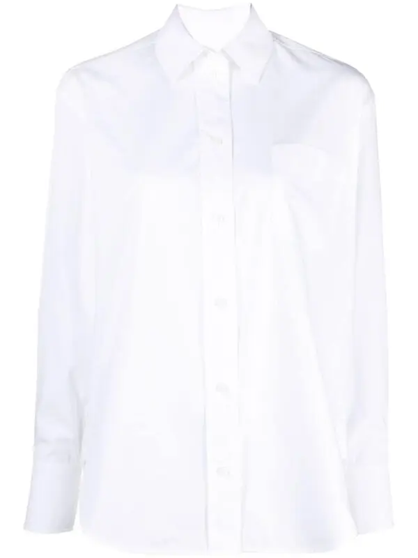 Victoria Beckham Logo-embroidered Organic Cotton Shirt - White