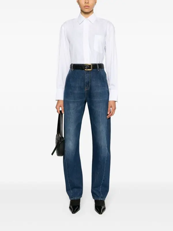 Victoria Beckham Logo-embroidered Organic Cotton Shirt - White