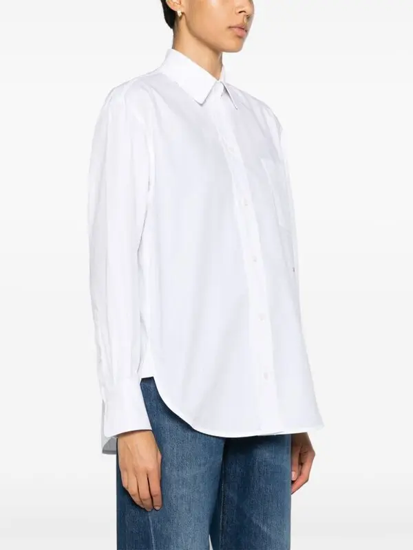 Victoria Beckham Logo-embroidered Organic Cotton Shirt - White