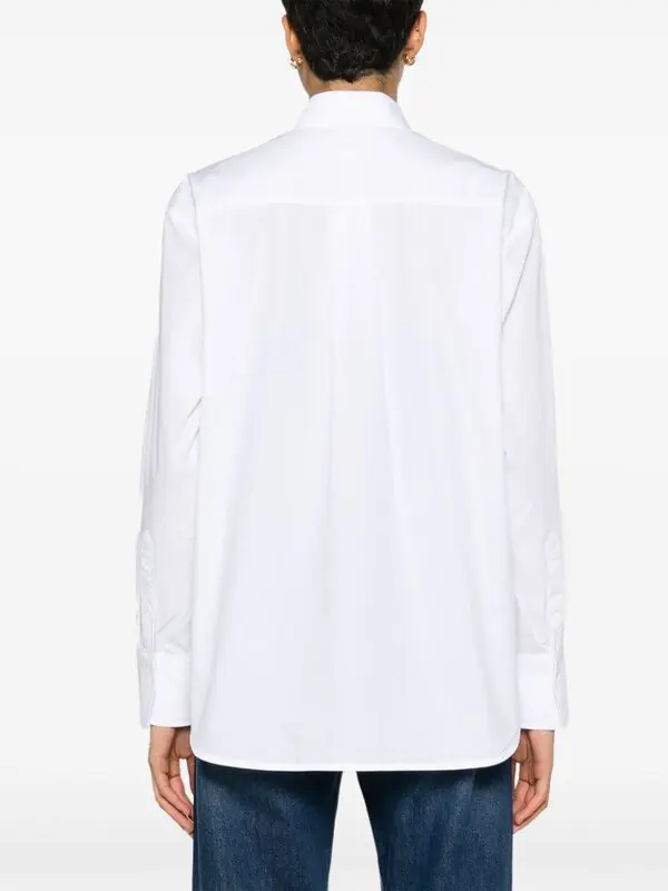 Victoria Beckham Logo-embroidered Organic Cotton Shirt - White