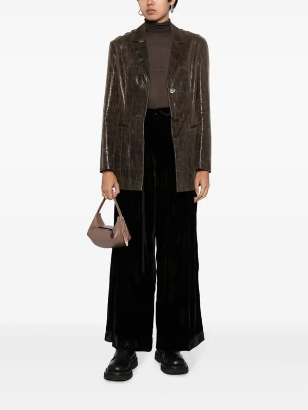 UMA WANG Pleated Velvet Trousers