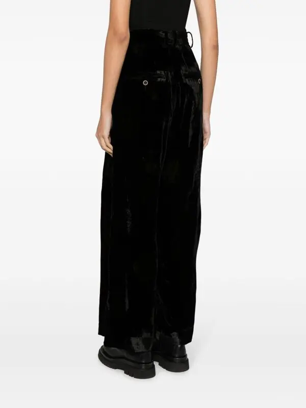 UMA WANG Pleated Velvet Trousers