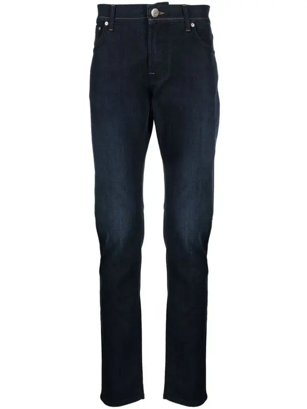 Corneliani Logo-embroidered Jeans - Blue