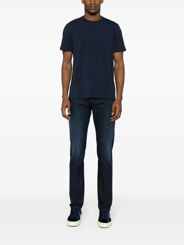 Corneliani Logo-embroidered Jeans - Blue