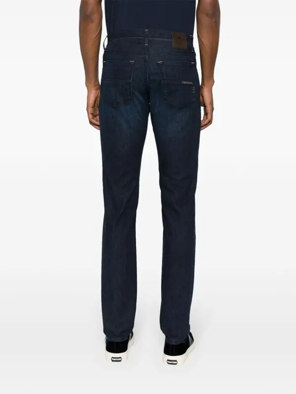 Corneliani Logo-embroidered Jeans - Blue