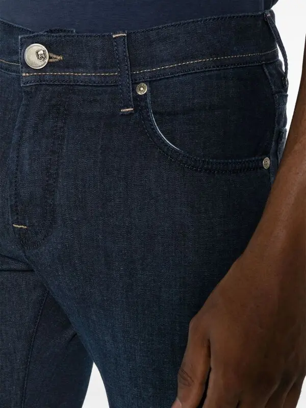 Corneliani Logo-embroidered Jeans - Blue