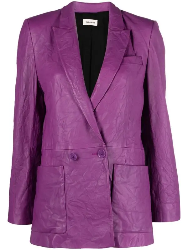 Zadig&Voltaire Crinkled Leather Blazer