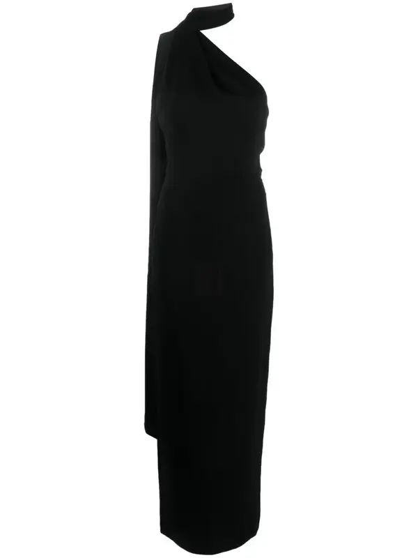 Solace London Demi One-shoulder Maxi Dress - Black