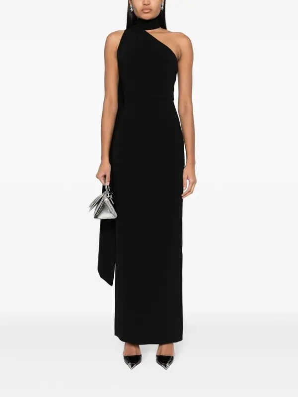 Solace London Demi One-shoulder Maxi Dress - Black