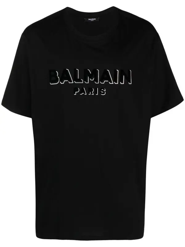 Balmain Flocked-logo Cotton T-shirt