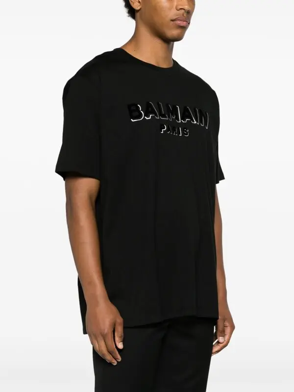 Balmain Flocked-logo Cotton T-shirt