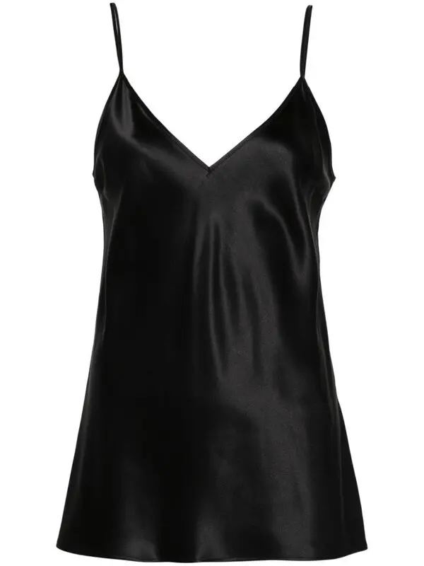 JOSEPH V-neck Silk Top - Black