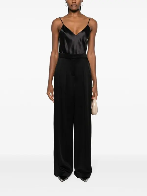 JOSEPH V-neck Silk Top - Black