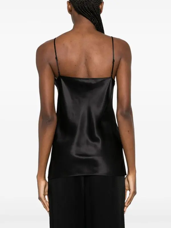 JOSEPH V-neck Silk Top - Black