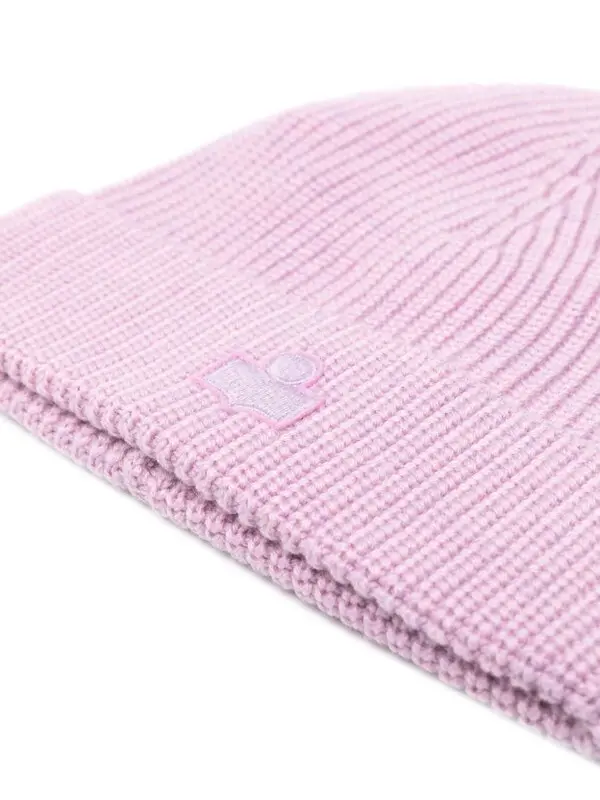 Isabel Marant Étoile Logo-embroidered Ribbed Beanie - Purple