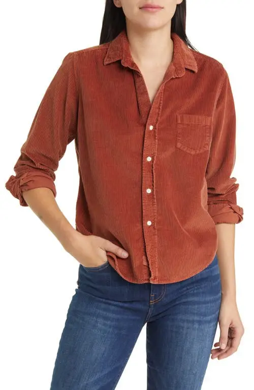Frank & Eileen Barry Tailored Fit Corduroy Button-up Shirt - Rust