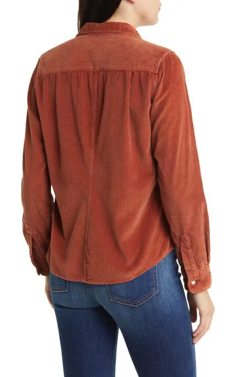 Frank & Eileen Barry Tailored Fit Corduroy Button-up Shirt - Rust