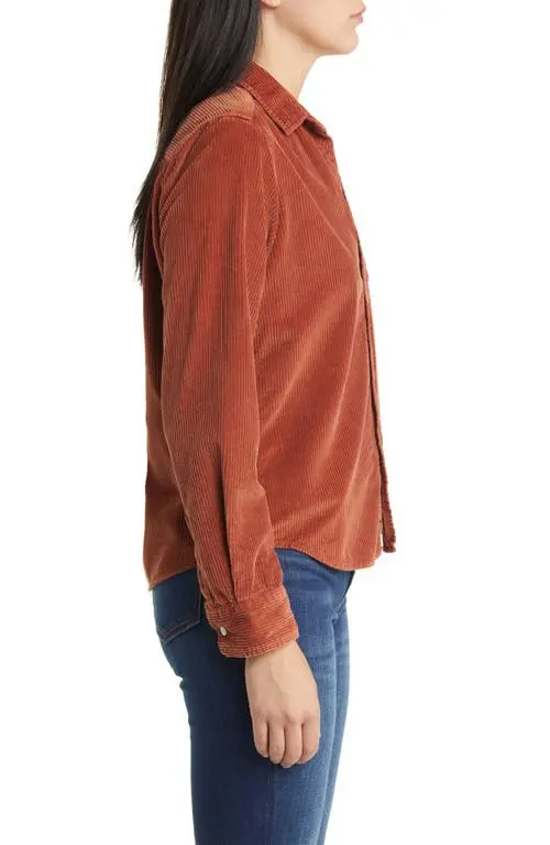 Frank & Eileen Barry Tailored Fit Corduroy Button-up Shirt - Rust