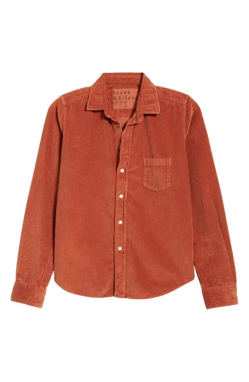 Frank & Eileen Barry Tailored Fit Corduroy Button-up Shirt - Rust