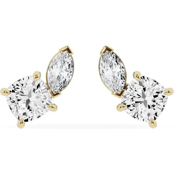 JENNIFER FISHER 18k Gold 2.62 Ctw Lab-created Diamond Stud Earrings - 18k Yellow Gold